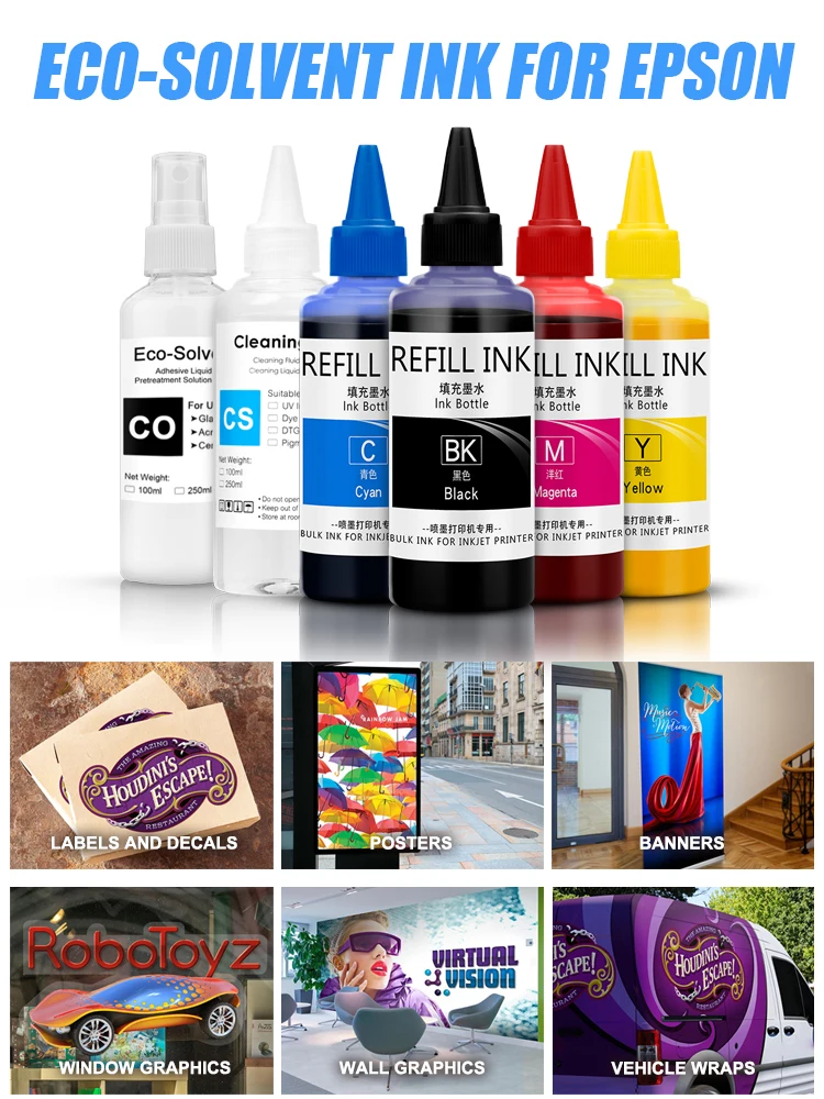 Ocinkjet 100ml/bottle Eco-solvent Ecosolvent Ink For Epson L1800 ...