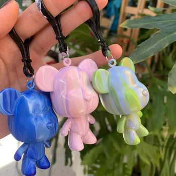 Custom Pattern Printed Key Chains Unique Design Material Diy Bear ...