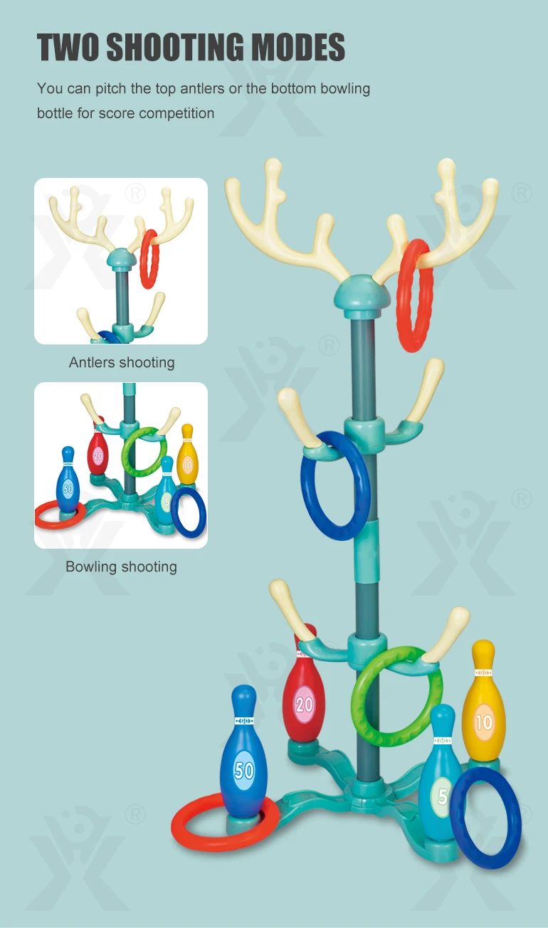 Chengji Sports Ring Toss Interactive Game Kids Indoor Outdoor Yard Exercise Plastic Double-deck ...