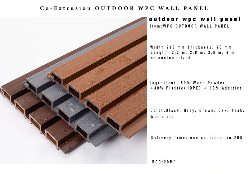 Modern Design Wpc Wall Panel Superior Impact-resistant Co-extruded Wpc ...