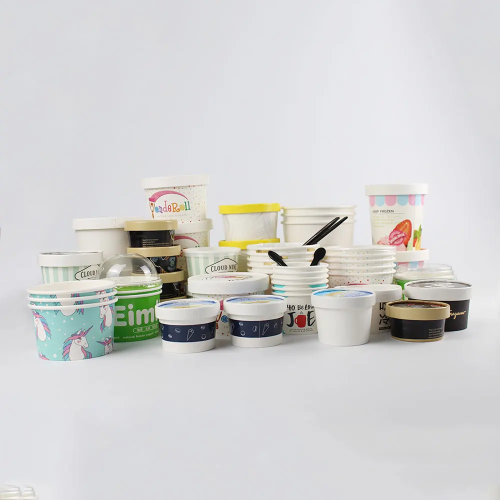 Custom Print Ice Cream Cups with Lids - 500ml Gelato Containers OEM