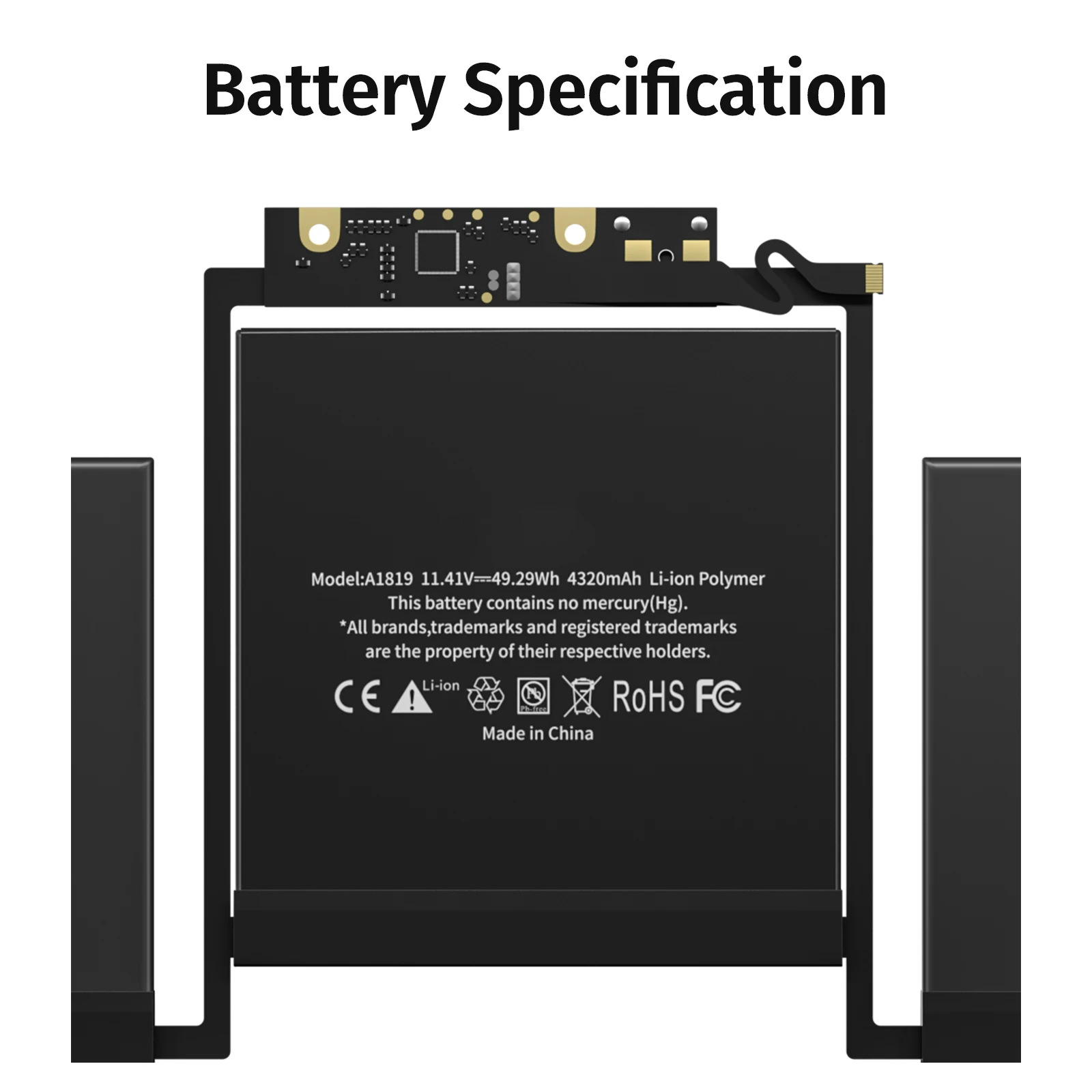 New Replacement A1819 Laptop Battery For Macbook Pro 13" A1706 2016 ...