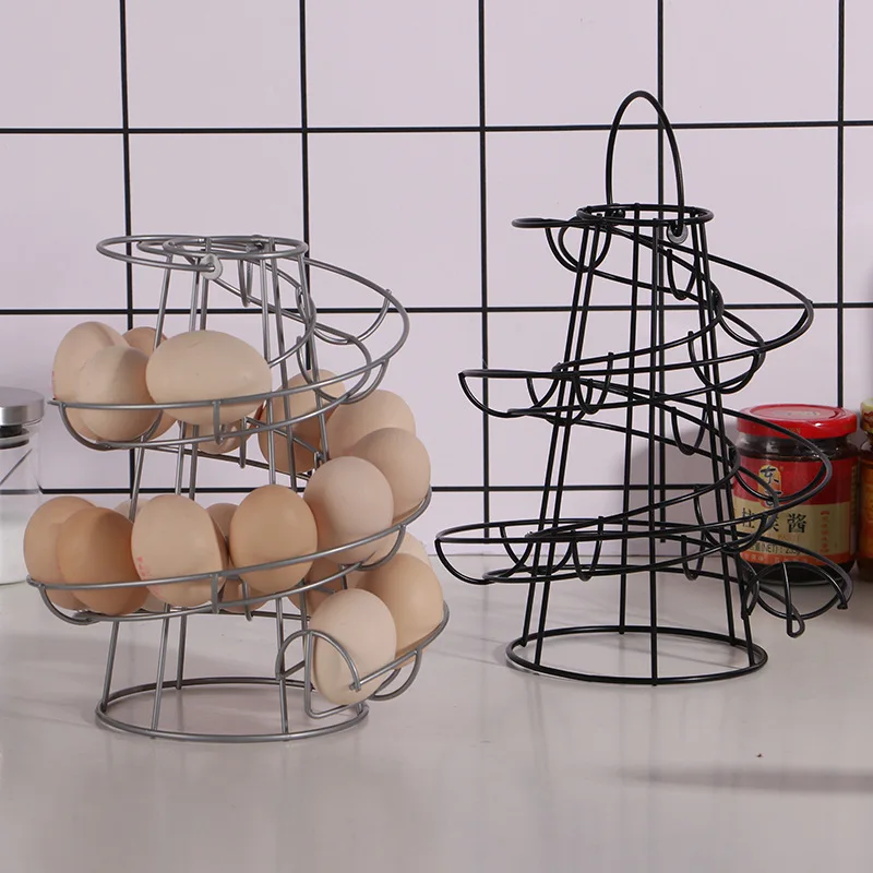 Spiral Design Metal Egg Skelter Dispenser Rack Modern Egg Storage ...