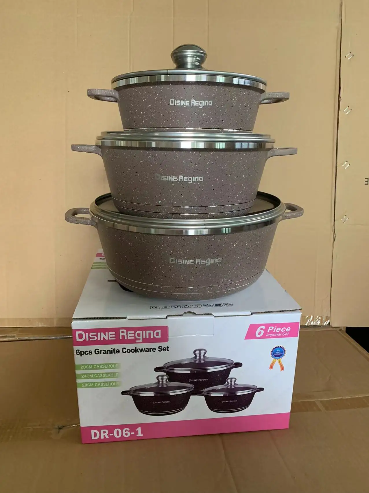 6pc Non-Stick Induction Cookware Set - Eco-Friendly Aluminum Pots