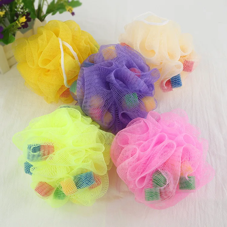 Custom Pe Mesh Material Exfoliating Sponge Ball Body Shower Scrub ...