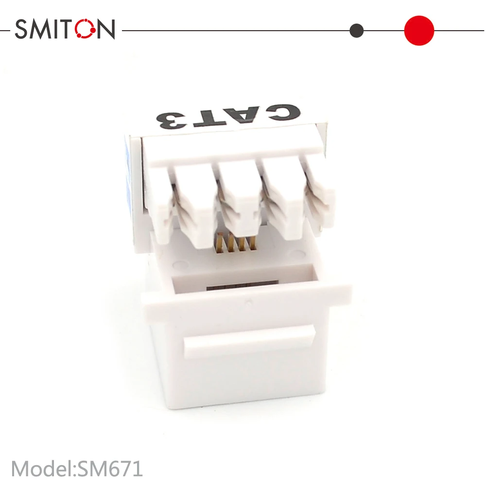 Telephone Rj11 Modular Jack Cat3 6p4c Female Keystone Jack - Buy 6p4c ...