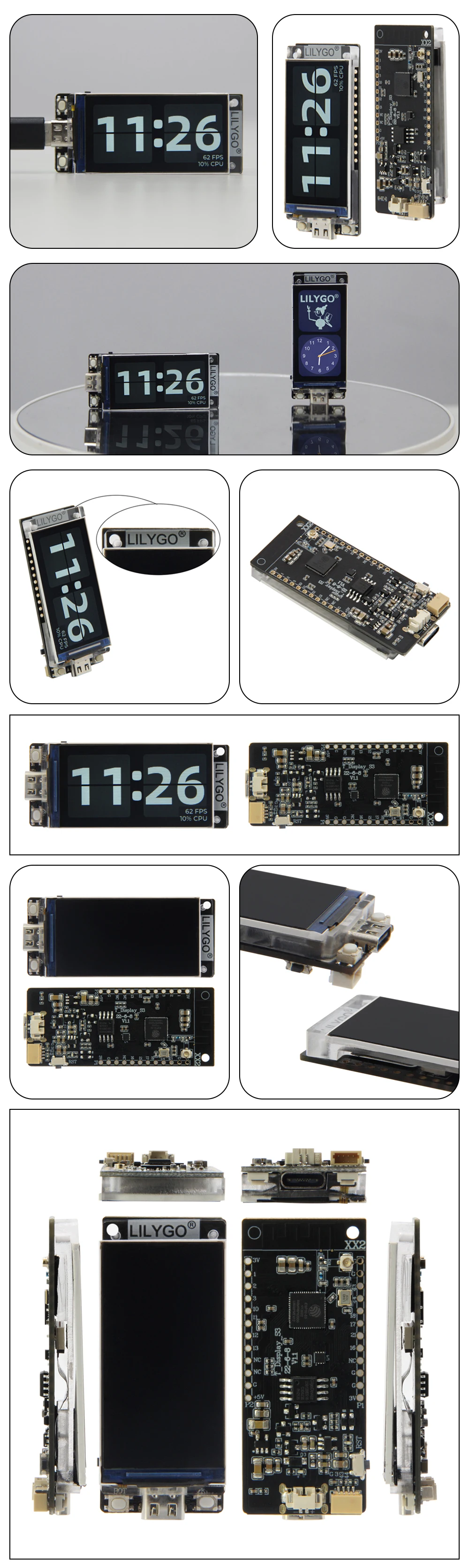 LILYGO T-Display S3 ESP32-S3R8 - 1.9" TFT LCD Kit for Arduino