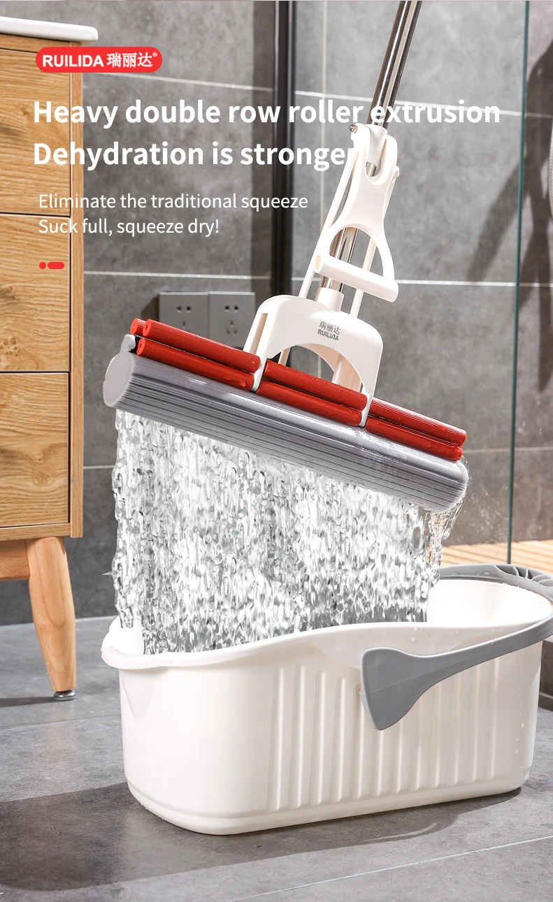 2023 House Cleaning Tools Sponge Mop Quick Clean Double Roller Sponge Mop With Mop Head - Buy ...