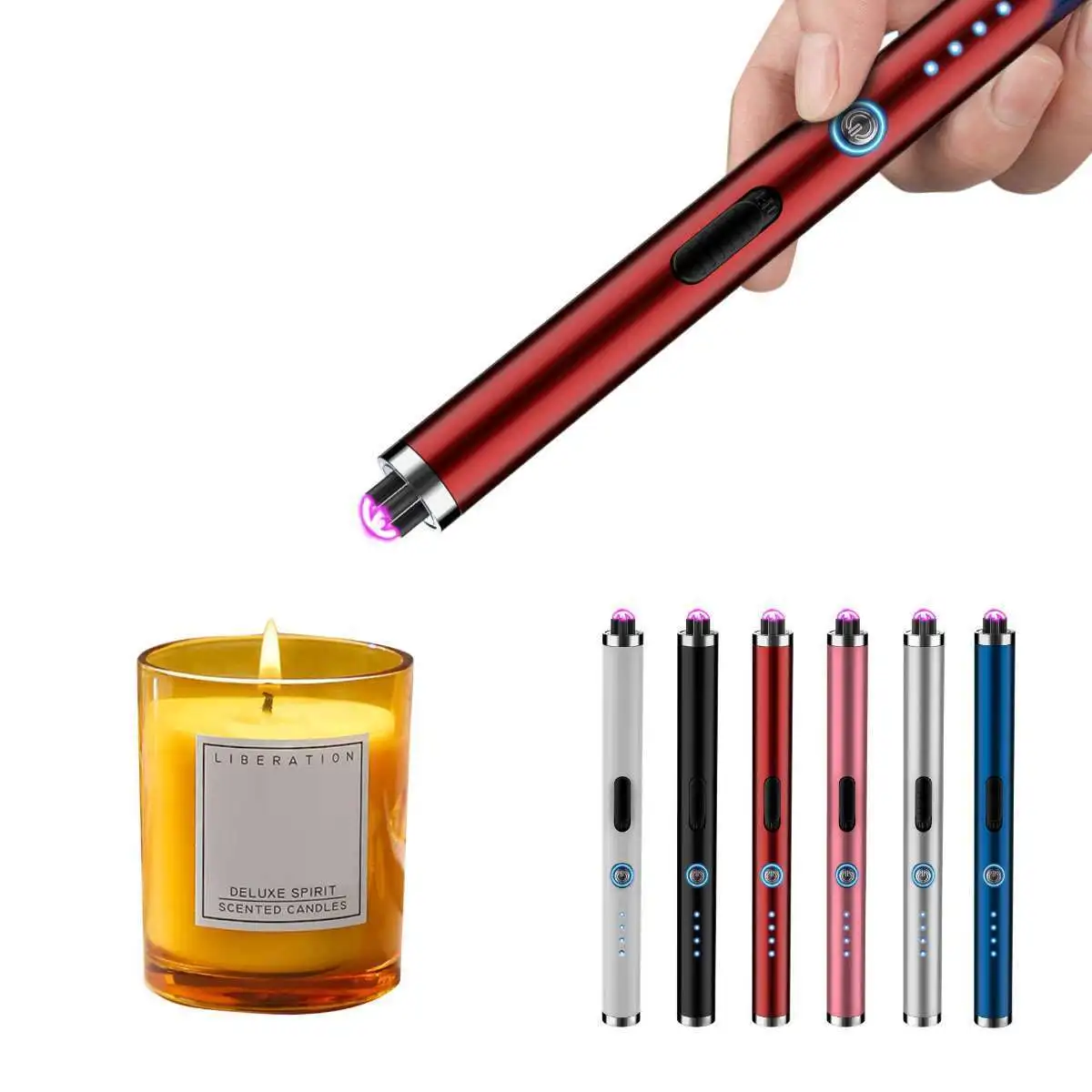 Upgraded Safety Push-Pull Switch USB Arc Lighter Long Neck and LED Real ...