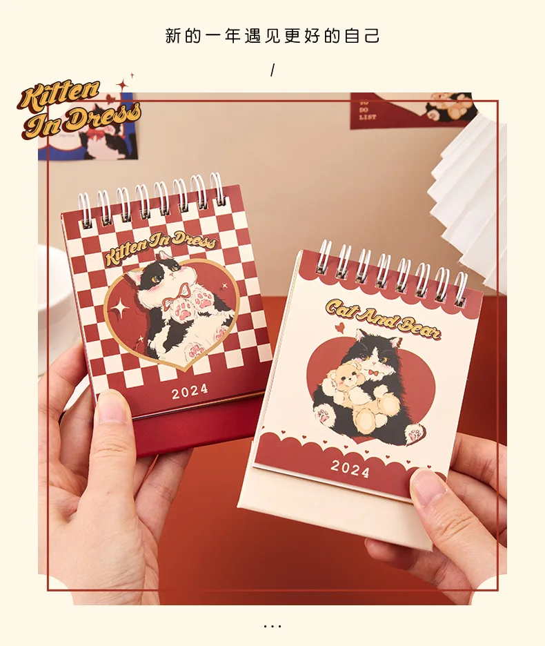 Cartoon Cat Kawaii Calendars Mini 2024 Calendar Hot Selling In Office ...