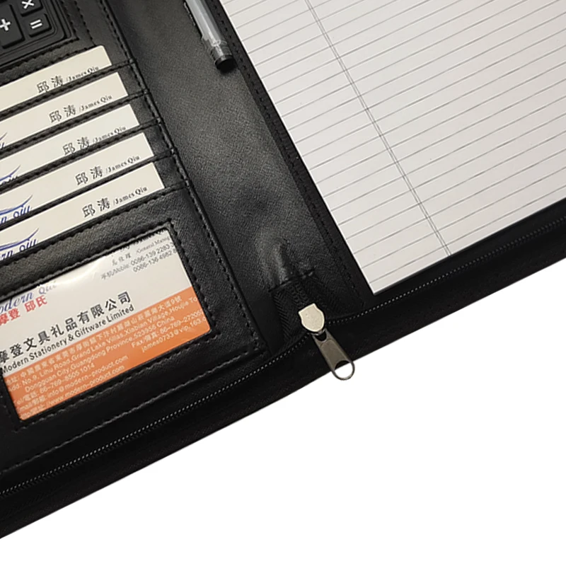 Modernqiu Zippered Leather Organizer File Folder With Notepad And ...