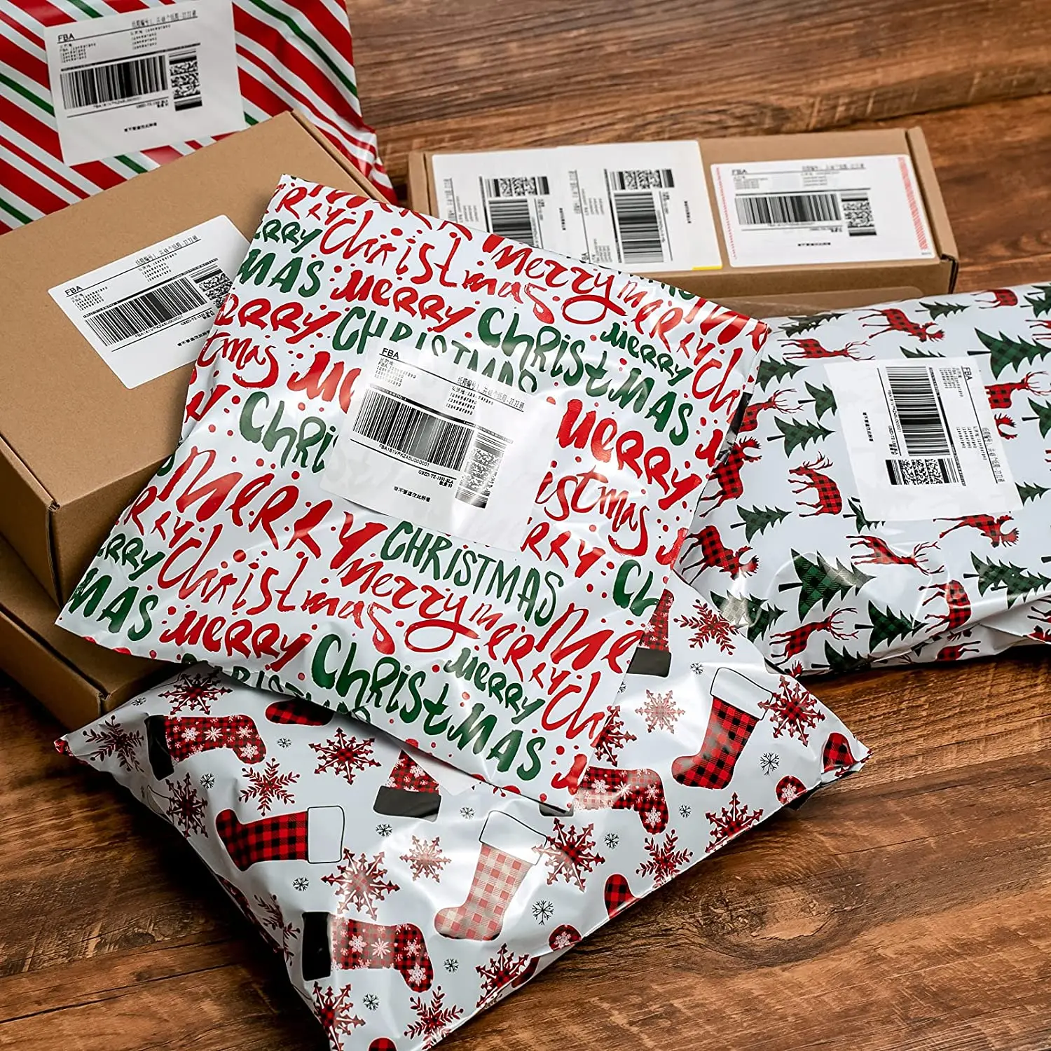 Custom Printing Merry Christmas Winter Holiday Waterproof Shipping ...