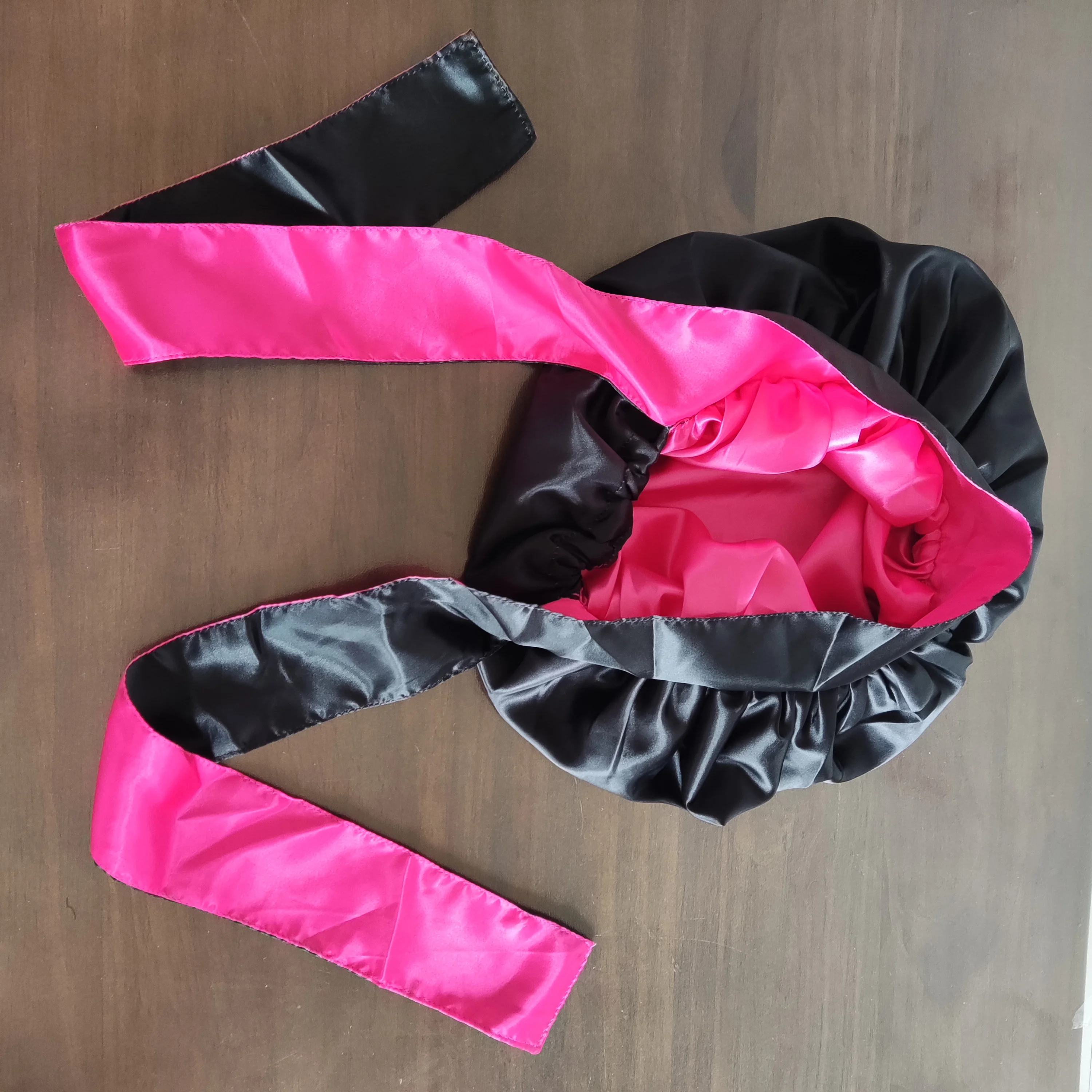 Factory Selling Reversible Bonnets Edge Wrap Custom Logo Long Band ...