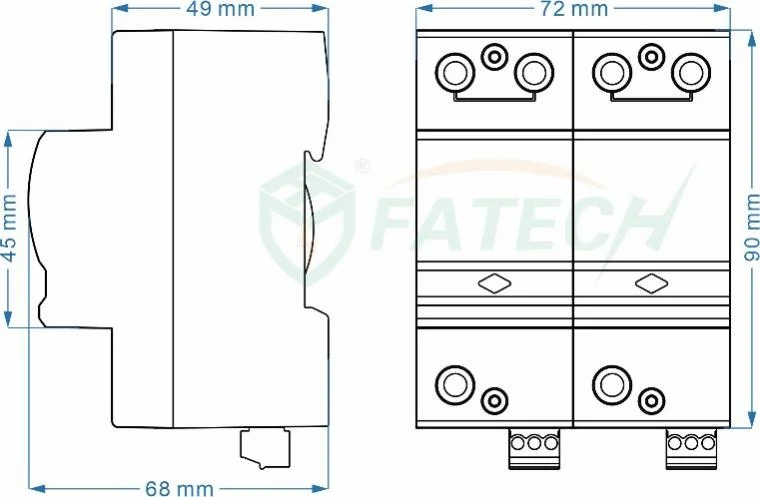 Spd Ac Surge Arrestor Device 255v Type Class B+c For Solar Pv ...