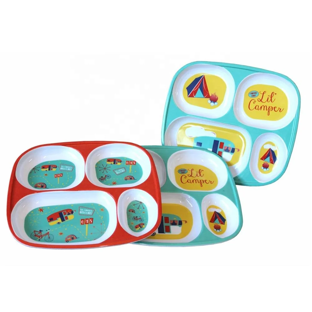 Melamine Ware Children’s Dinner Plates - Divided & Customizable