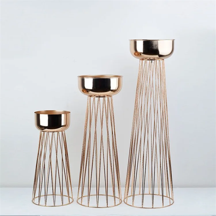 Road Lead Flower Stand Hotel Home Vases Wedding Metal Plating Table ...