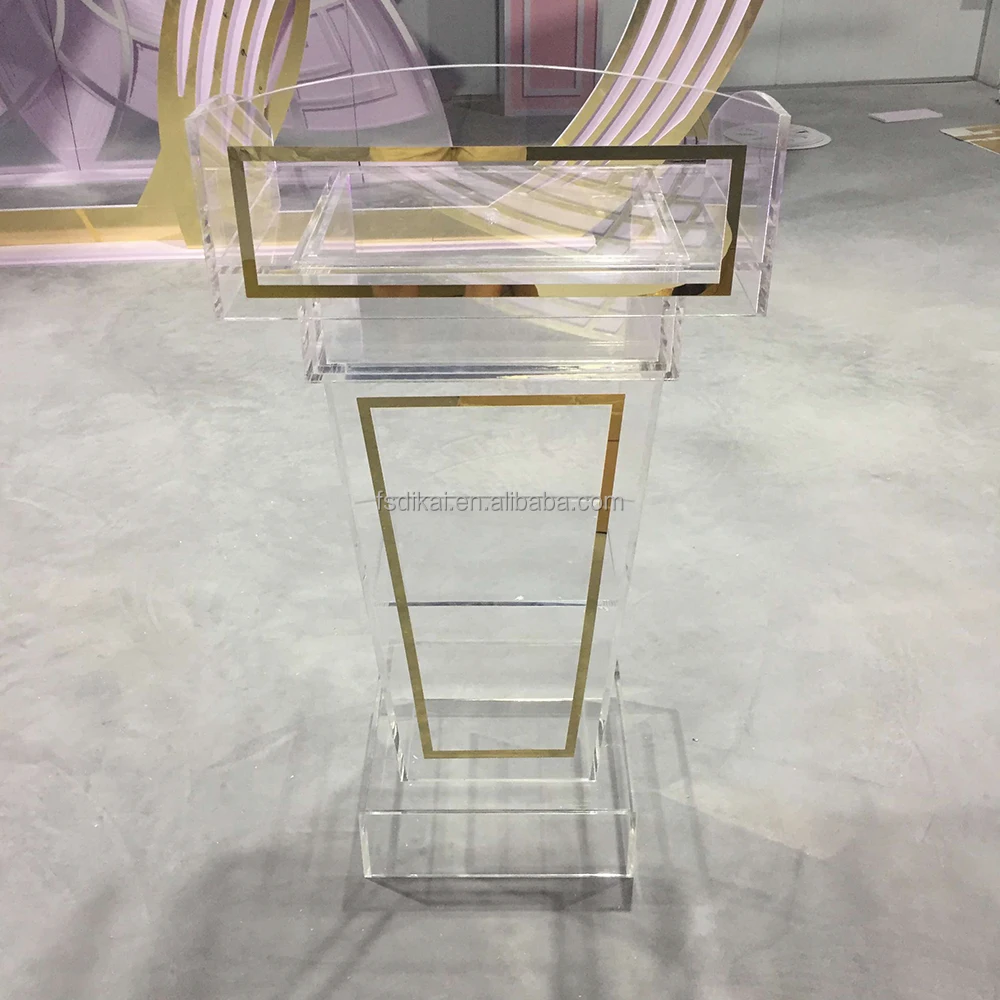 Modern Transparent Podium Acrylic Ceremonial Table Service Lectern ...