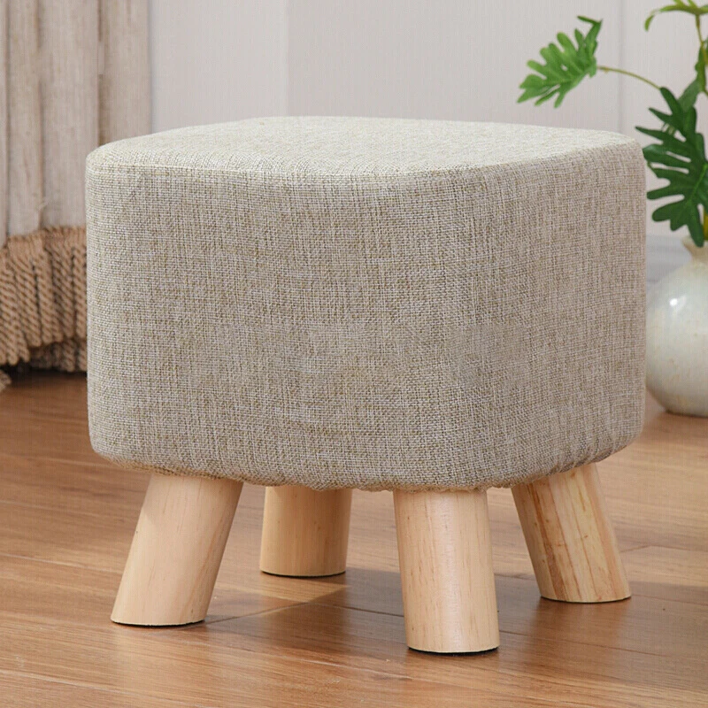 Dining Furniture Modern Square Wooden Footstool Comfortable Upholstered ...