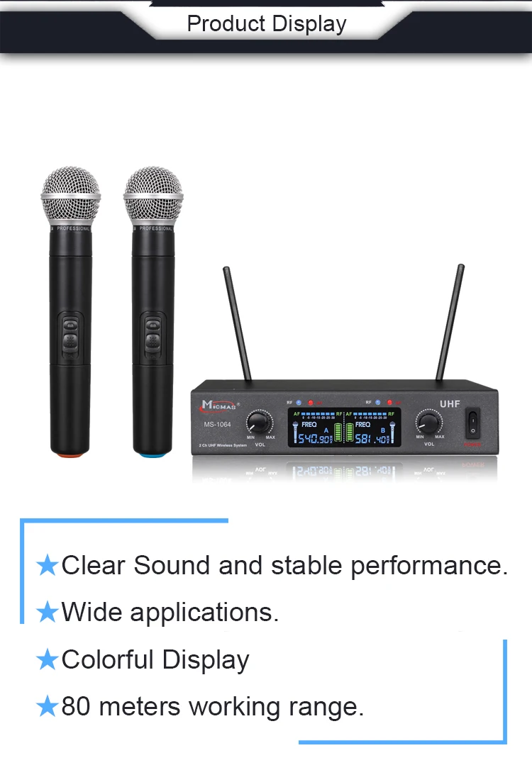 Plastic Uhf Wireless Microphones Made In China Condenser Microphones ...