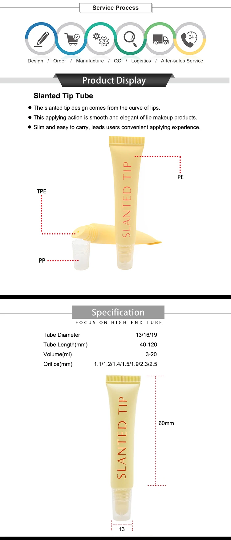 Customized Wholesale 10ml Lip Gloss Tube Screen Printing Packaging For ...