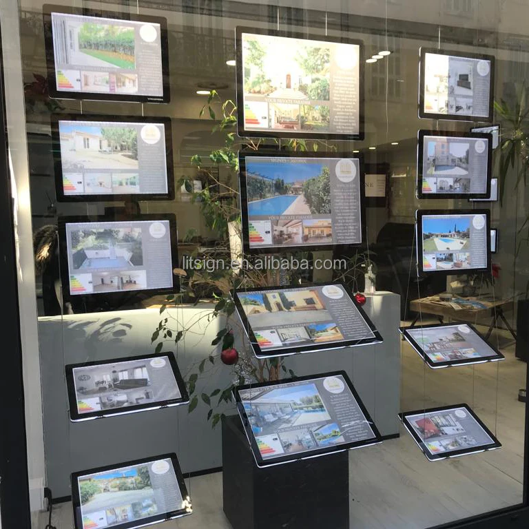 Illuminated Showcase for Real Estate - A4 Window Display