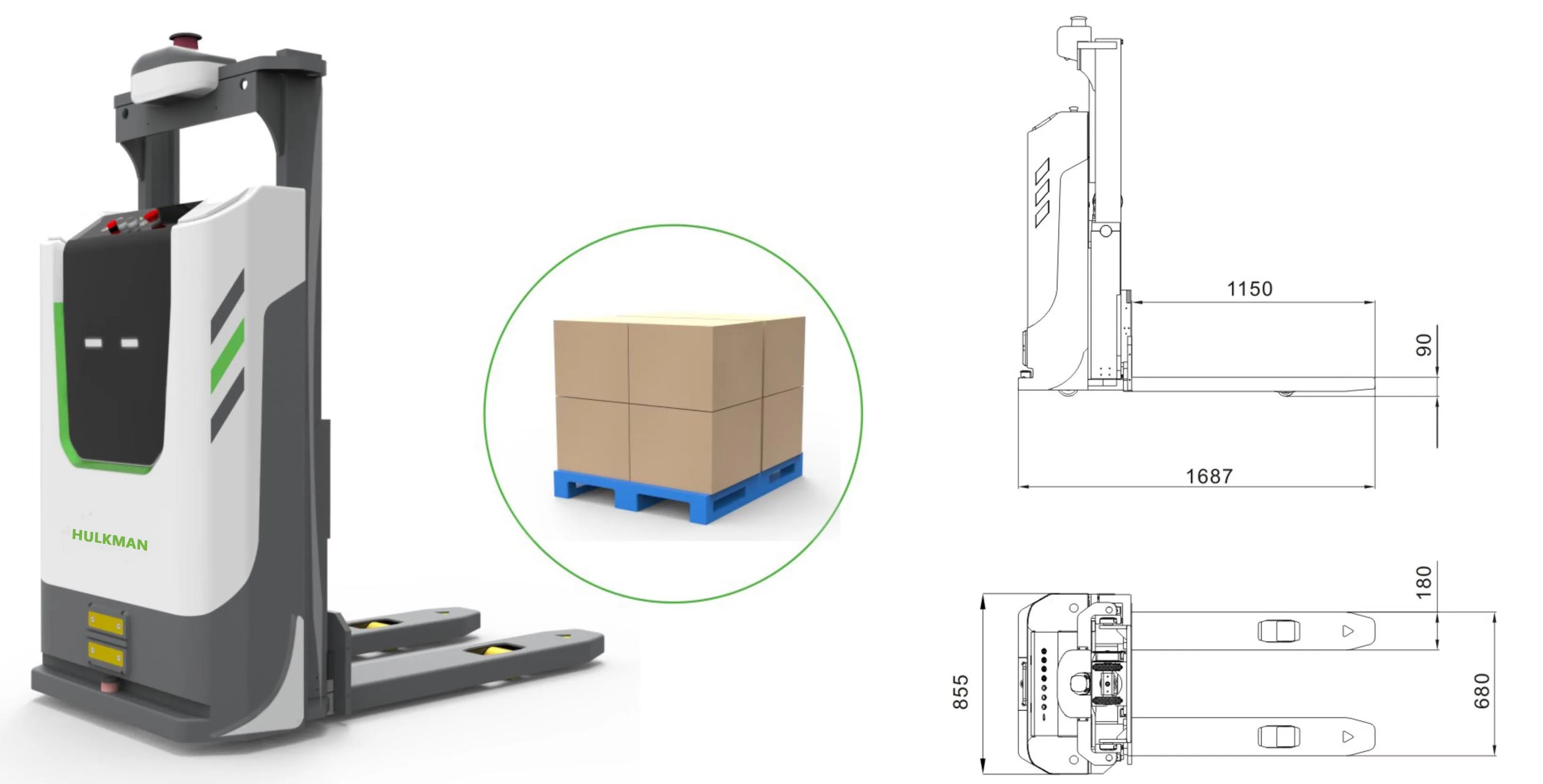 Agv Robot Warehouse Fork Stacker Ldb1400 3000lbs Autonomous Mobile ...