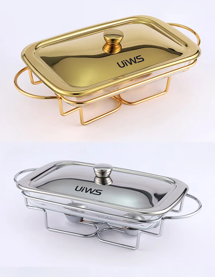 Luxury 2L Golden Iron Frame Chafing Dish, Buffet Food Warming Container ...