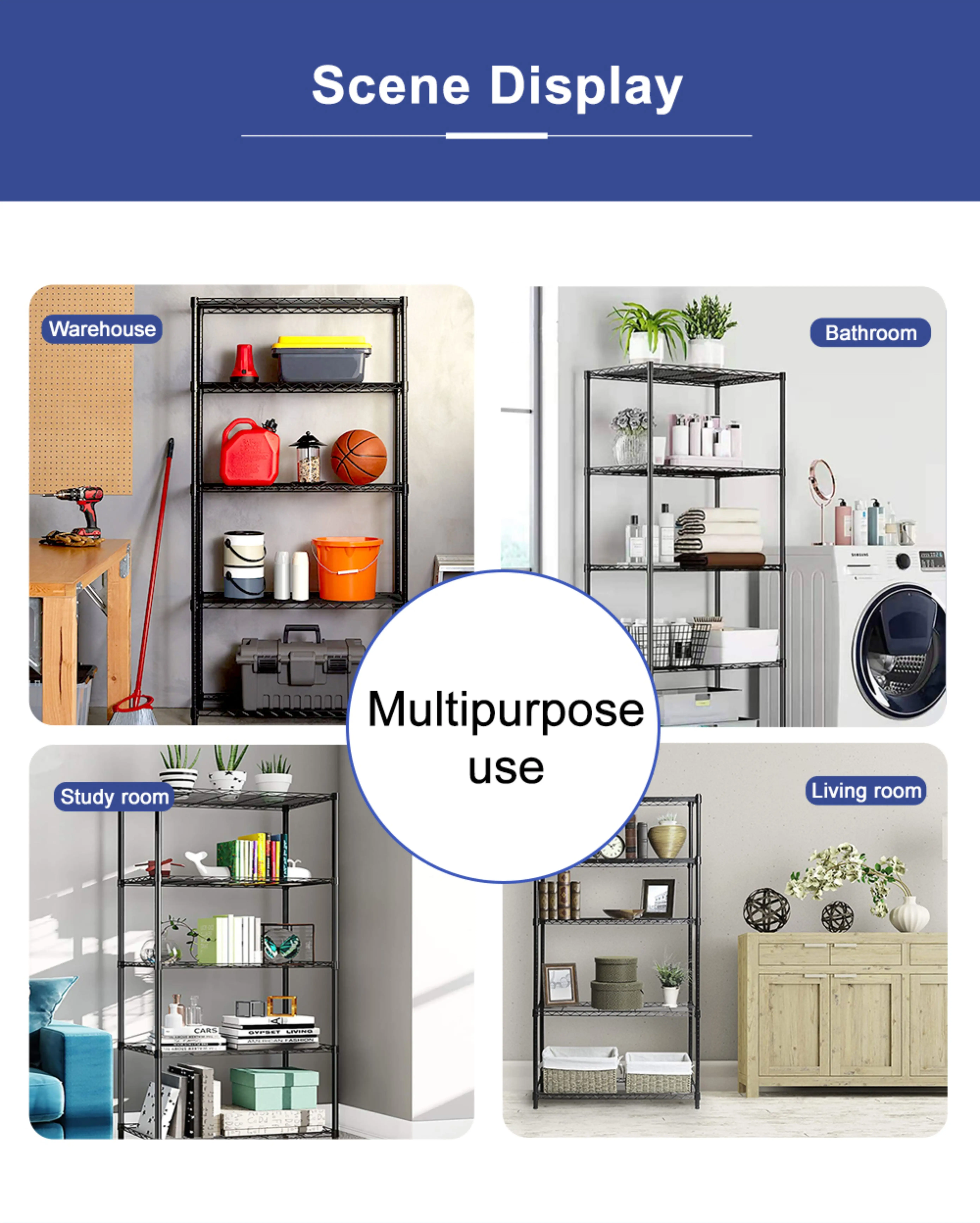 3 Tier Wire Shelving - Heavy Duty Metal Shelf Solutions