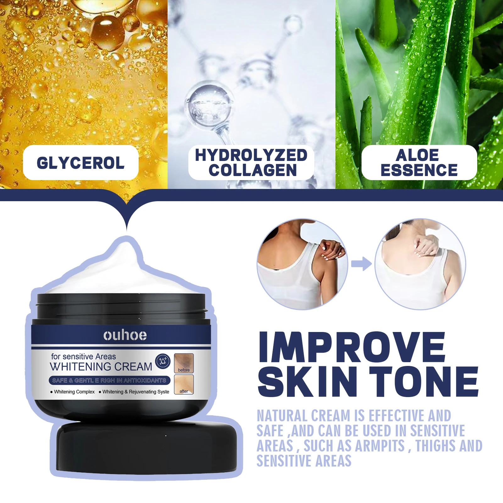 Ouhoe Underarm Whitening Cream 30g Repair Knee,Knuckle And Elbow ...