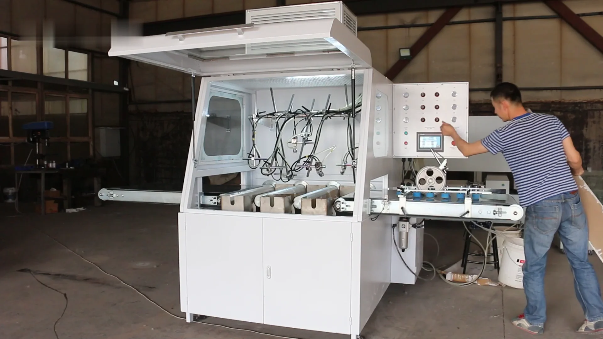 Kingiso High Quality Furniture Wood Door Varnish Spraying Machine Line ...