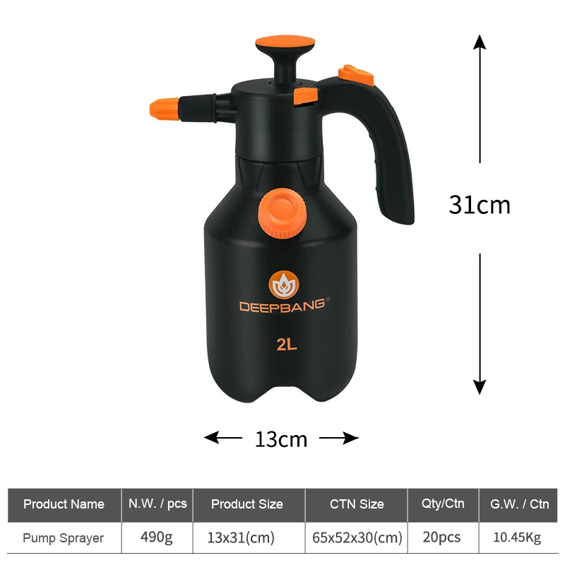 2L Hand Pump Sprayer - Durable, Solvent Resistant & Customizable