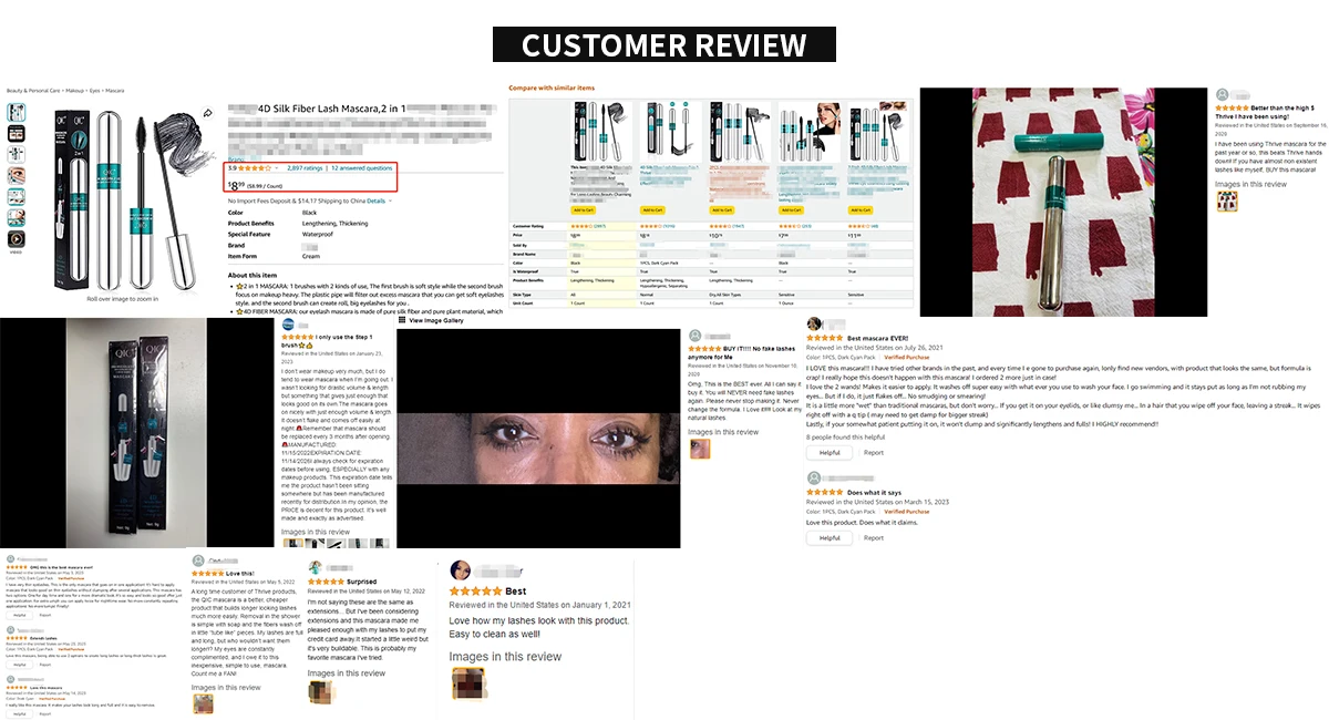 2 In 1 Makeup Waterproof Mascara Private Label False Lash Double Effect Volume 4d Fiber Qic 4d ...