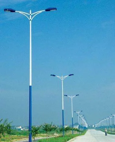 Outdoor Single Double Arm Galvanized Steel Post Traffic Street Light ...