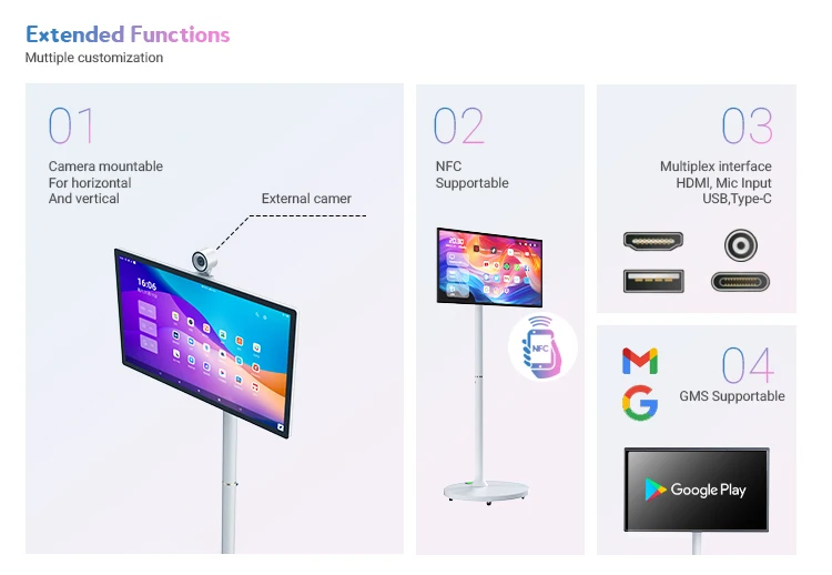 32 Inch Portable Touch Screen Monitor Indoor Lcd Wireless Display Smart ...