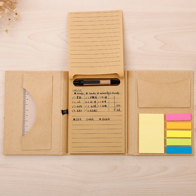 DELIJIA Memo Pad - Customizable Kraft Journal & Sticky Notes