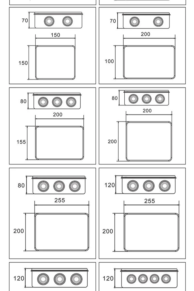 Junction Box in Cabinet - Different Sizes for Power Distribution