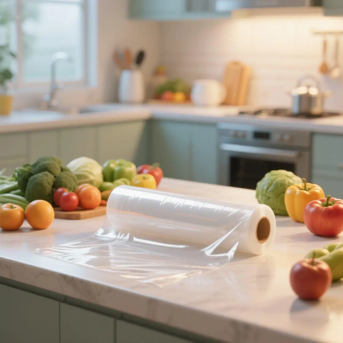 Best Fresh Shrink PVC Food Grade Stretch Plastic Film Jumbo Roll with ...