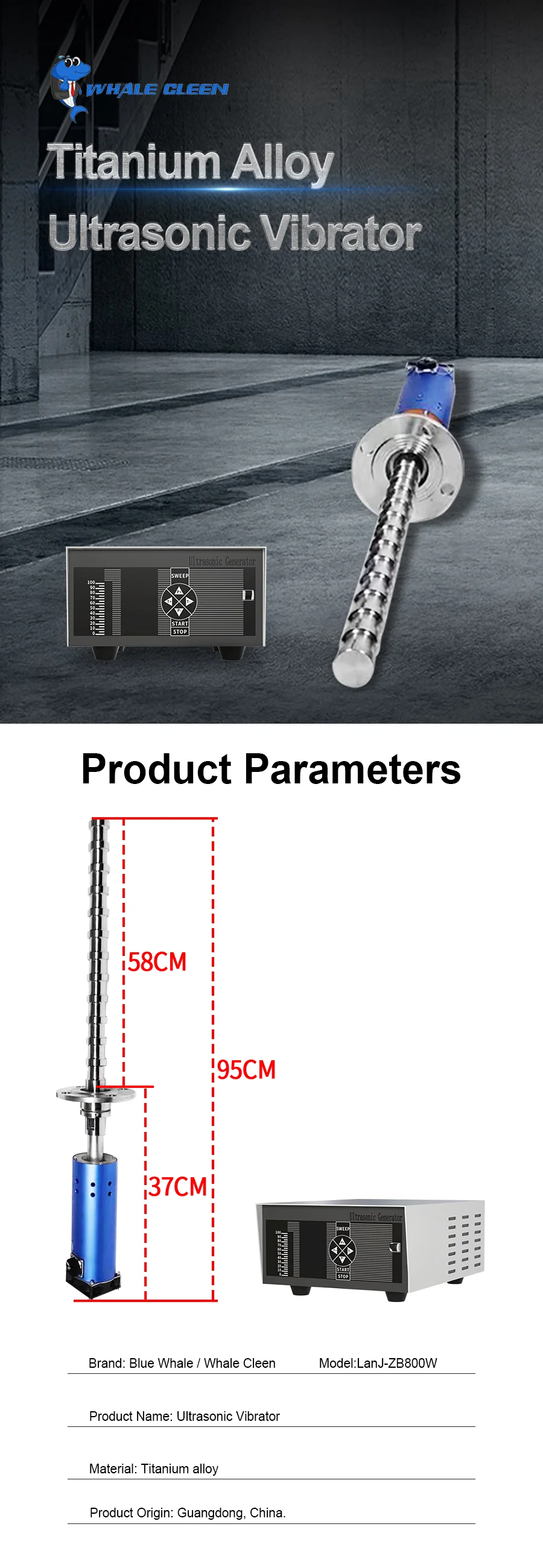 Blue Whale Digital LCD 3000W Titanium Alloy Vibrating Rods Immersible ...