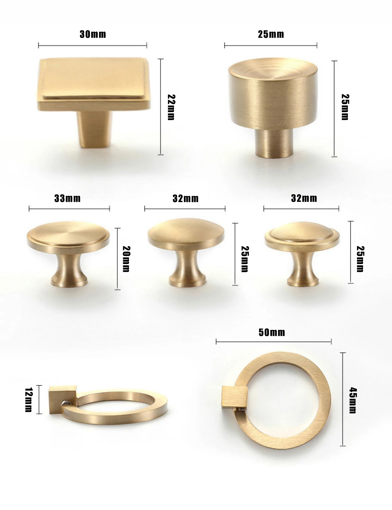 Koppalive Modern Luxury Drawer Wardrobe Solid Satin Brass