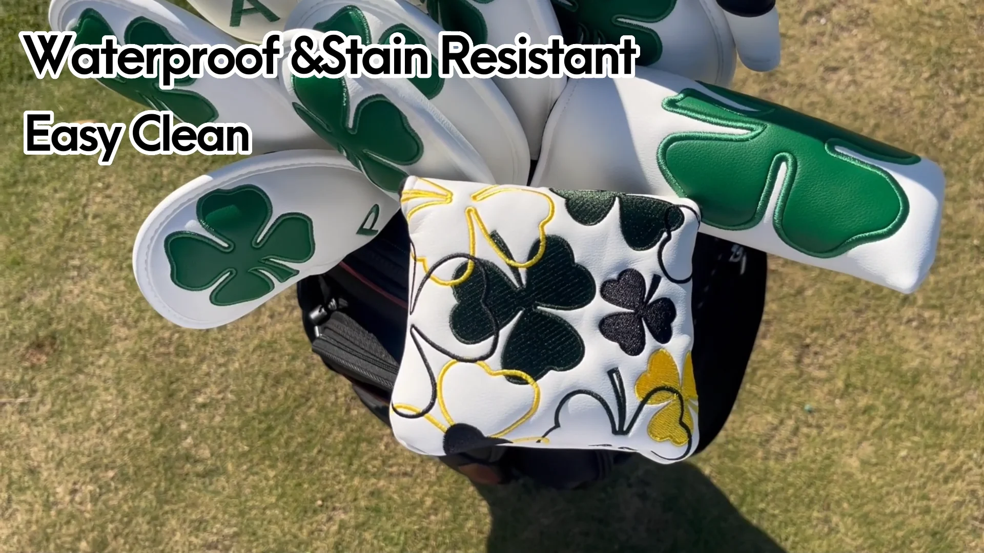 Wholesale Mallet Putter Headcover Square Putter Head Covers Shamrock ...