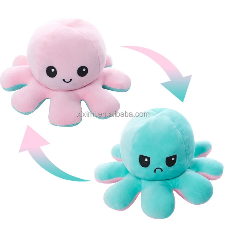 Custom Cute Octopus Stuffed Double Side Flip Reversible Plush Pillow ...