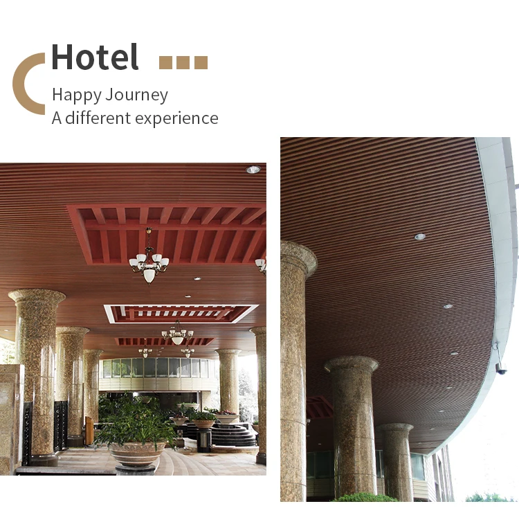 3D Suspended Ceiling WPC Linear Modern Interior Ceilings