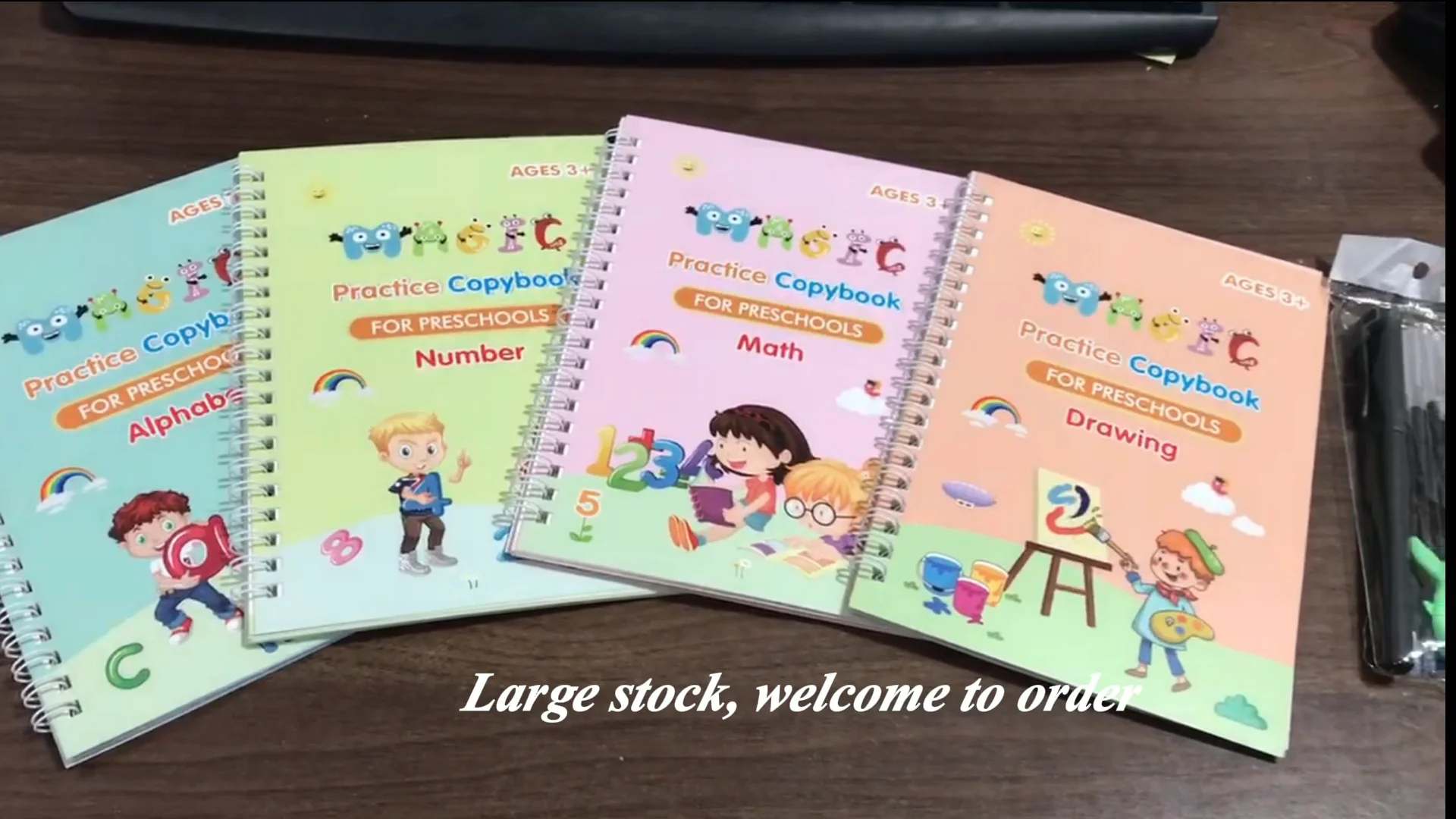 4 Pieces Magic Practice Book With Pen Set For Kids Sank Magic Book ...
