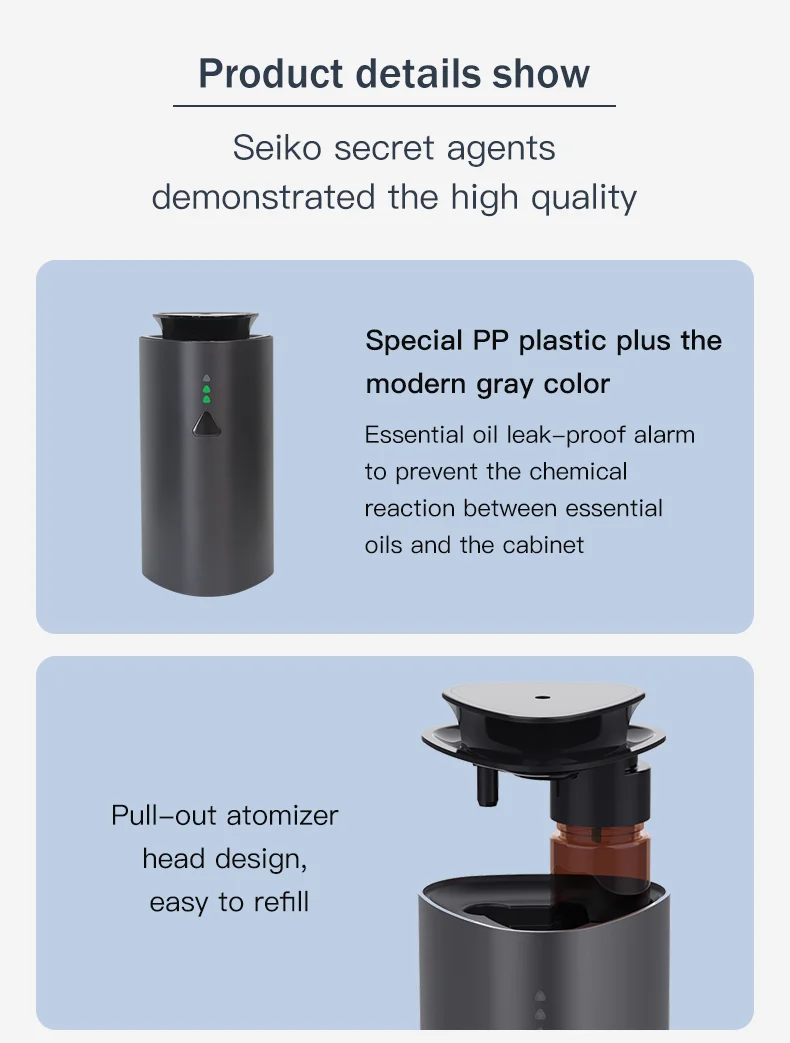 Car 30ml Waterless Essential Oil Diffuser Mini Cordless Perfume ...