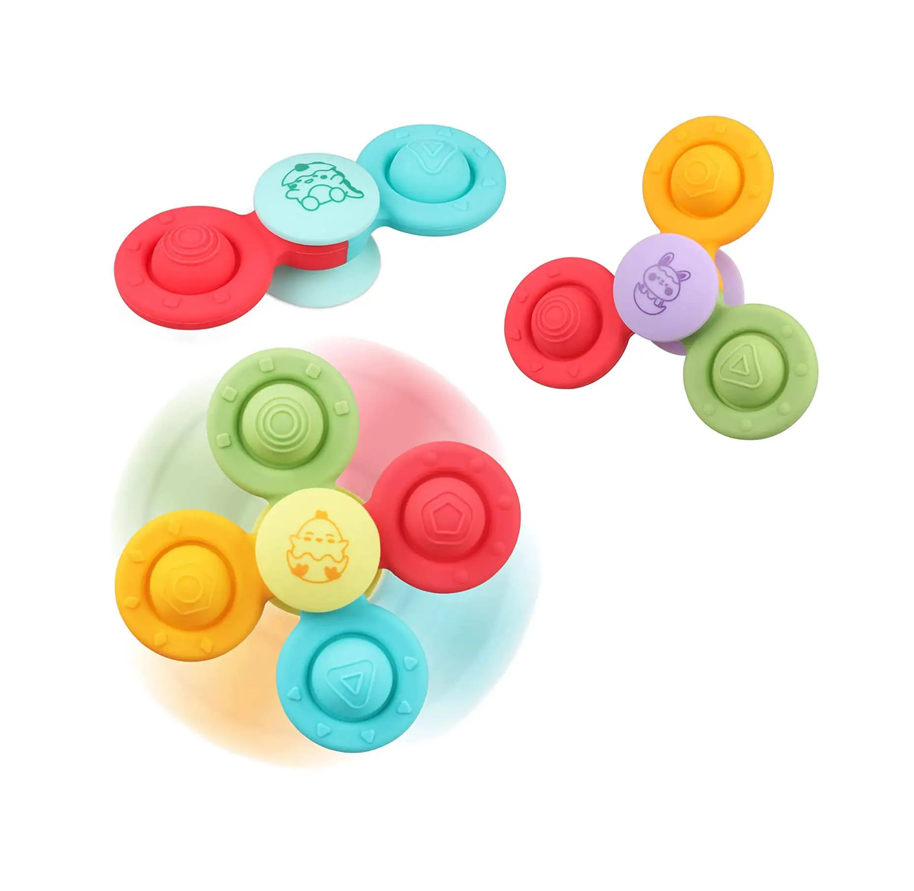 Suction Cup Spinner Toys Baby Montessori Sensory Educational Learning ...