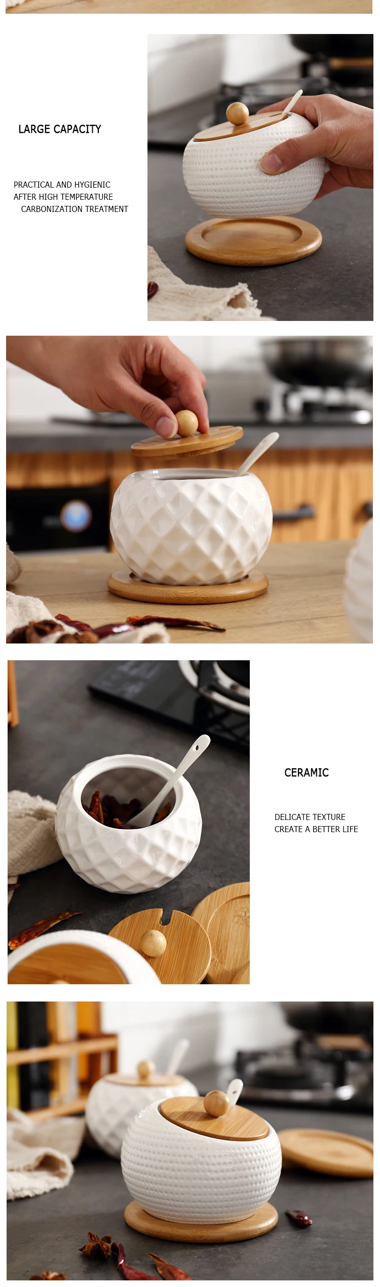 Wholesale Luxury Mini Seasoning Condiment Porcelain Ceramic Container ...