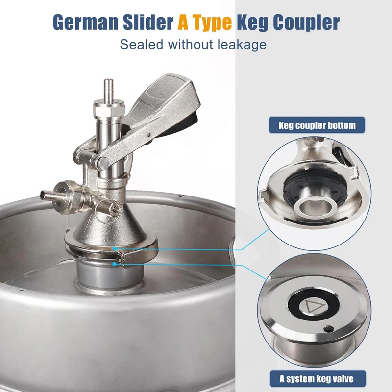 Stainless Steel Probe Beer Keg Tap for German a System Keg Coupler with ...