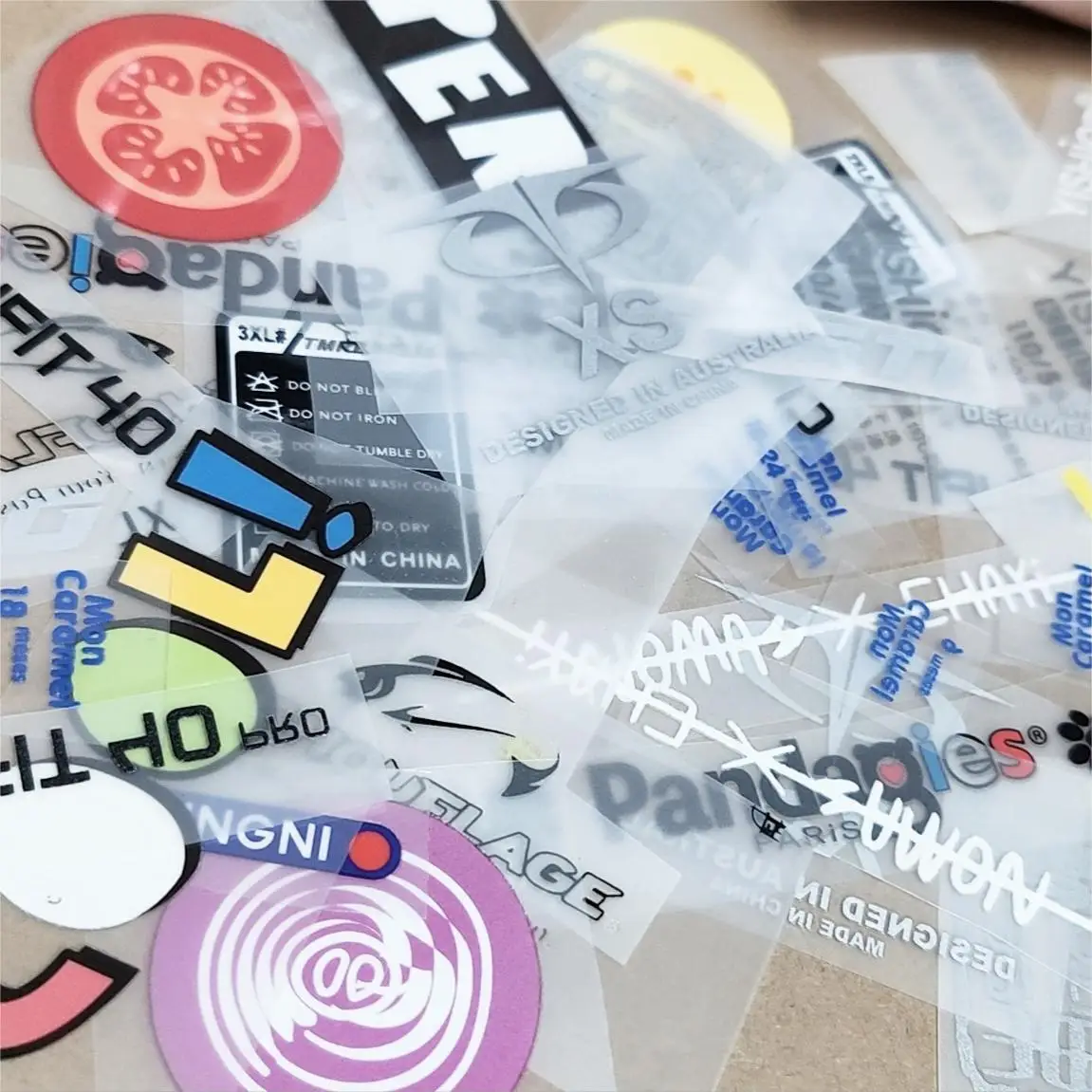 Customised Logo Neck Label Heat Transfer Printing Garment Tagless Label ...