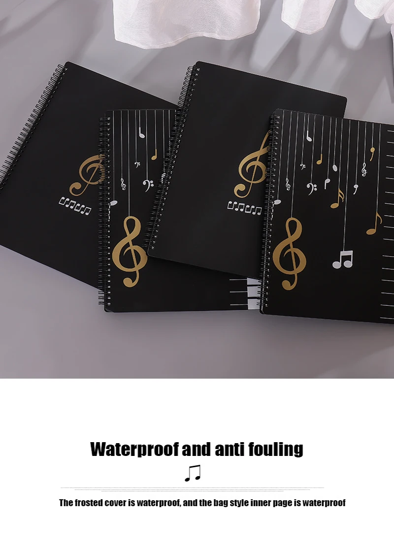 A4 Size Spiral Binding Multi Page Folder Piano Score Clip Durable ...