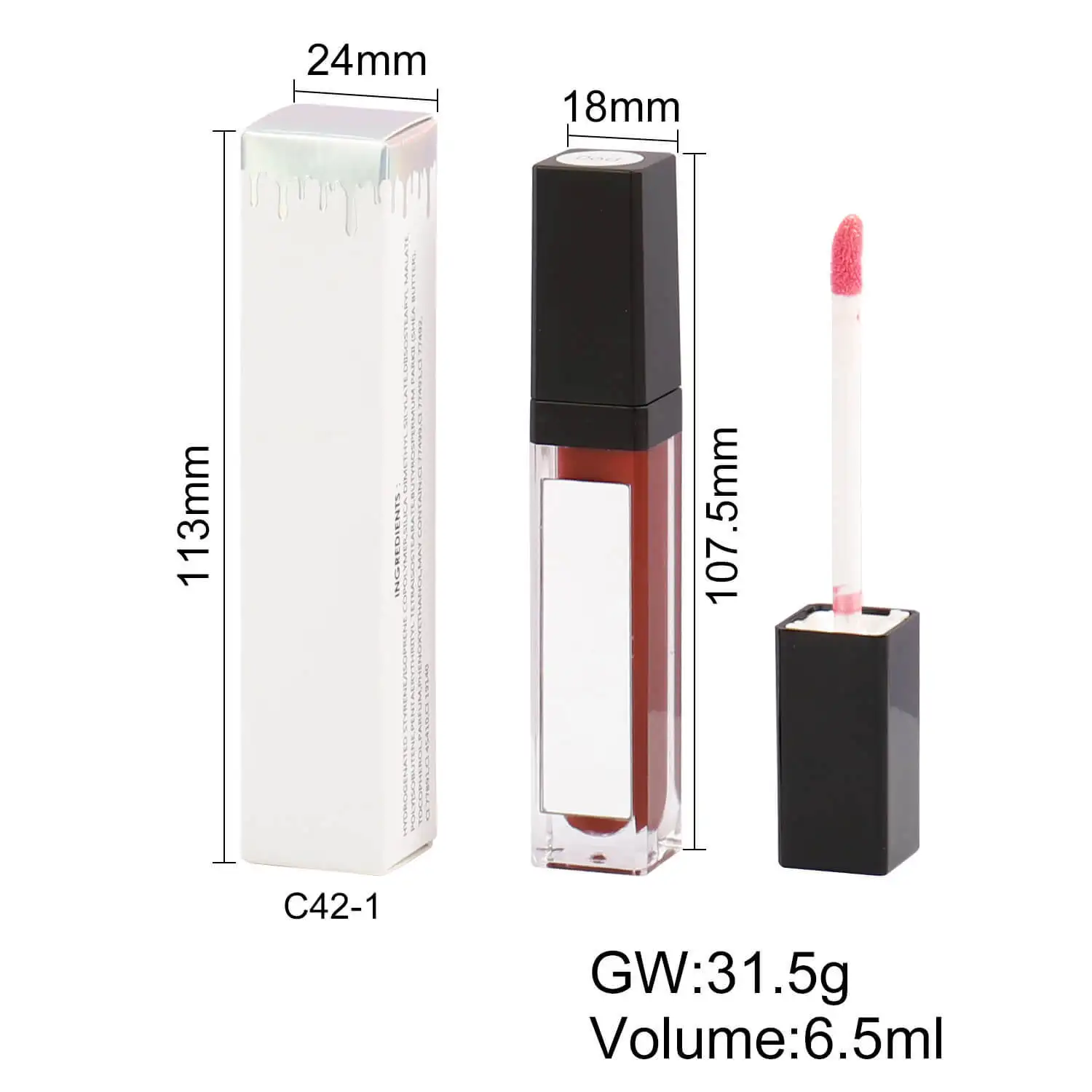 LED Light Lipstick - Long Lasting Matte Lipgloss with Mirror